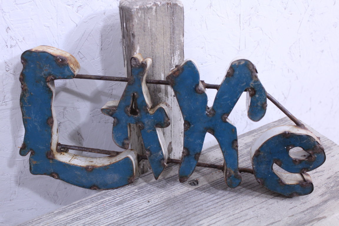 Rustic Metal Mini Lake Sign Decorative Wall Art