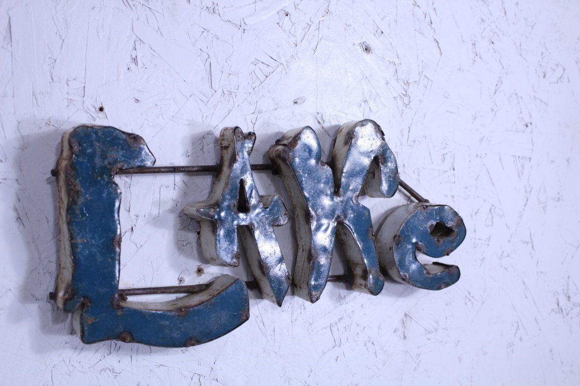 Rustic Metal Mini Lake Sign Decorative Wall Art