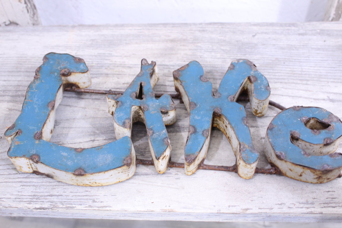 Rustic Metal Mini Lake Sign Decorative Wall Art