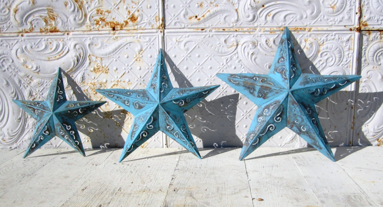 Small Rustic Metal Plasma 12" Star Decorative Wall Decor