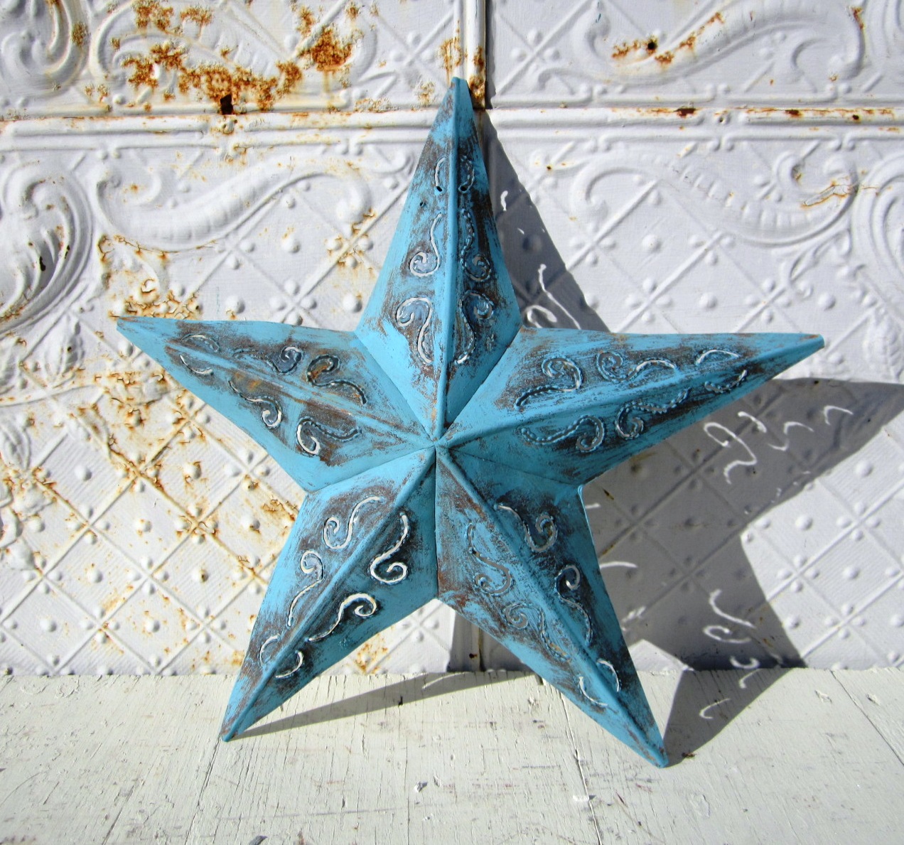 Small Rustic Metal Plasma 12" Star Decorative Wall Decor