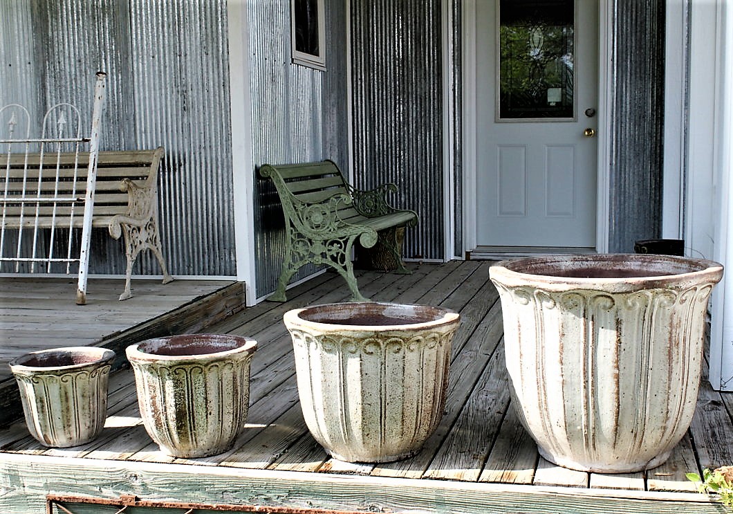 Prescott Glazed Outdoor Pottery Planters - Large Flower Pots