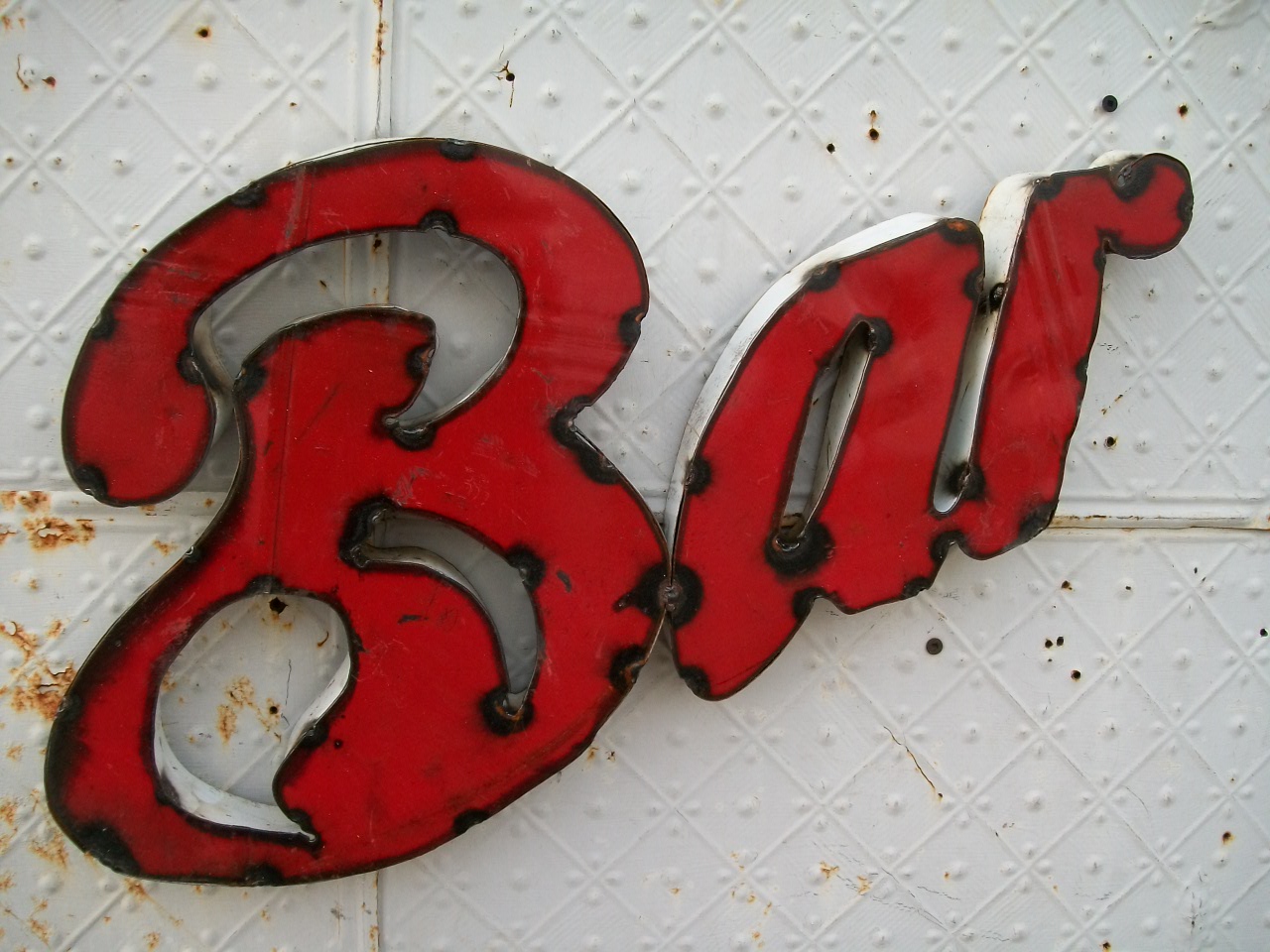 Rustic Red Bar 3D Metal Handmade Sign