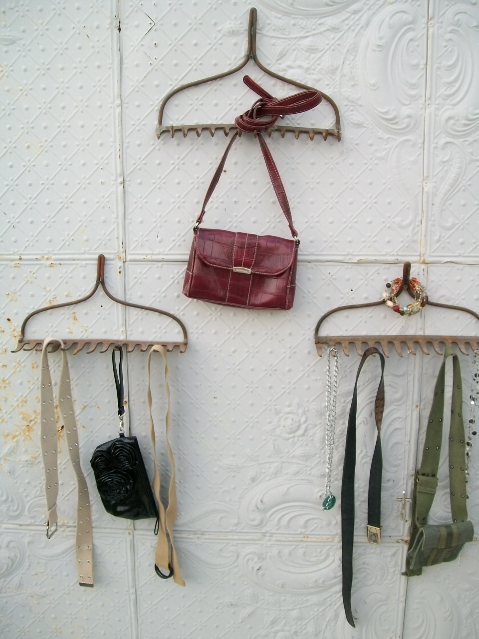 Wooden Ladder Rack - Handyman Reclaimed Wood Ladder Shelf