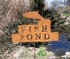 Rustic Tin Fish Pond Sign - Decorative Stake