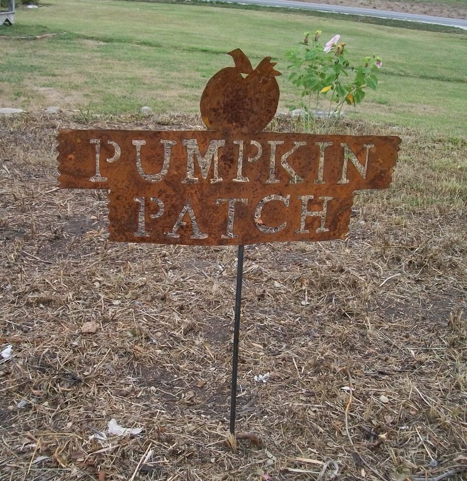 Rustic Tin Pumpkin Patch Garden Sign