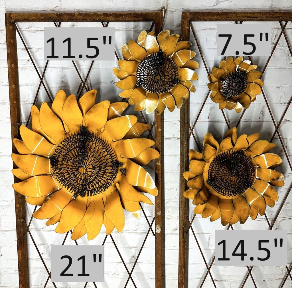 Rustic Tin Sunflower Wall Art 4 Sizes