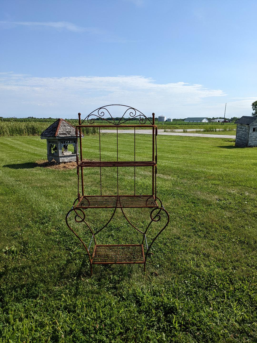 Large Heavy Duty Wrought Iron Rustic Shelving Bakers Rack