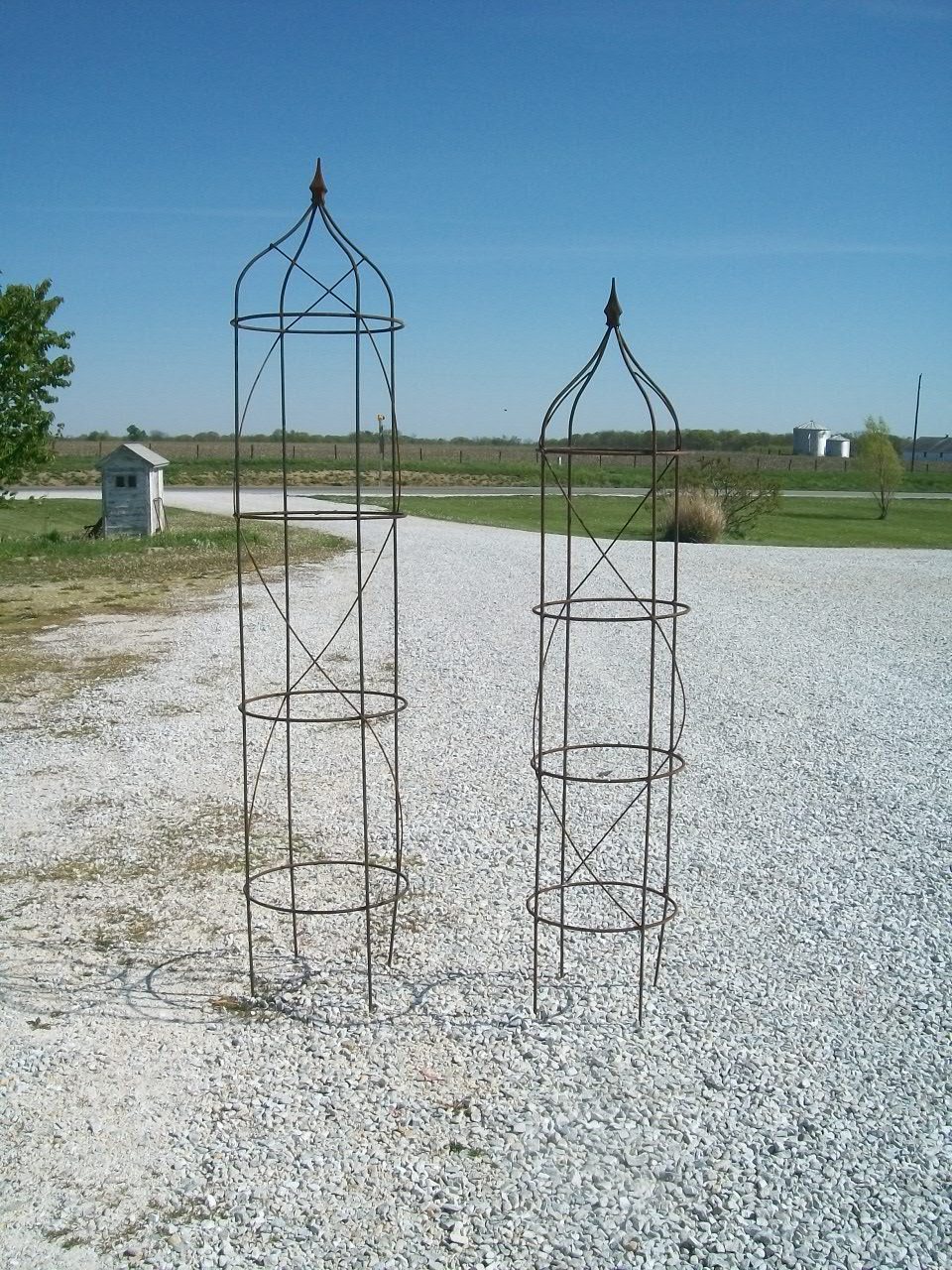 Set of 3 Rose Topiary Trellises - Large Garden Obelisks