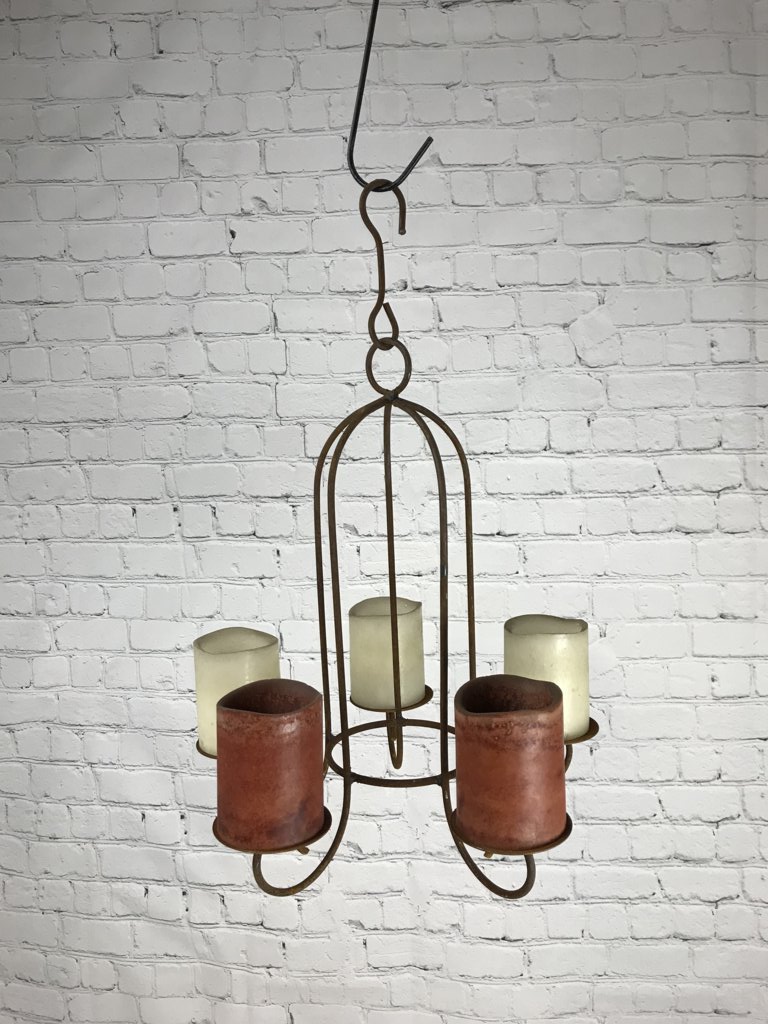 22" Wrought Iron Cassidy Chandelier Hanging Candelabra