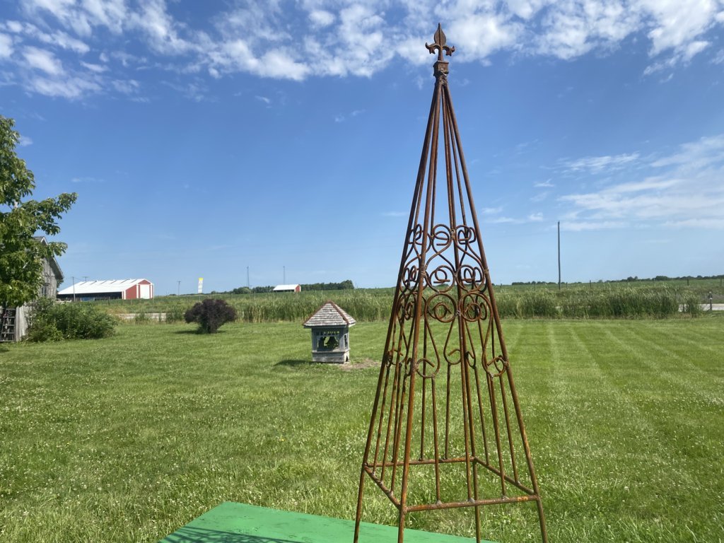 Small Metal Scroll Garden Plant Trellis - 32" Tall