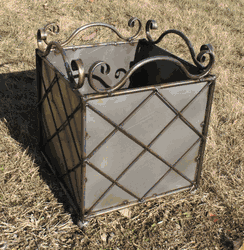 19" Small Metal Planter Decorative Container