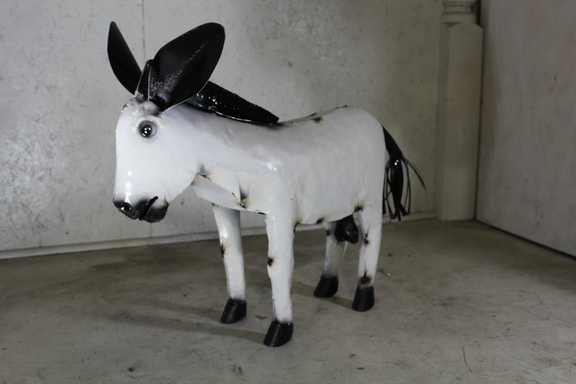 24" Small Recycled Metal Daniel Donkey Farm Animals