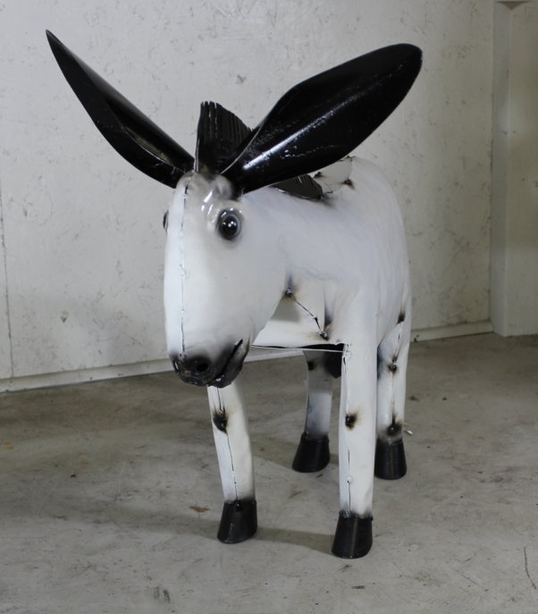 24" Small Recycled Metal Daniel Donkey Farm Animals