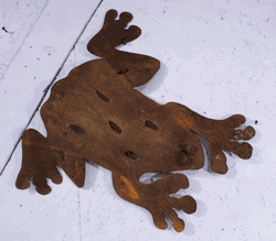 Small Tin Frog - Recycled Metal Art - Garden Ornament