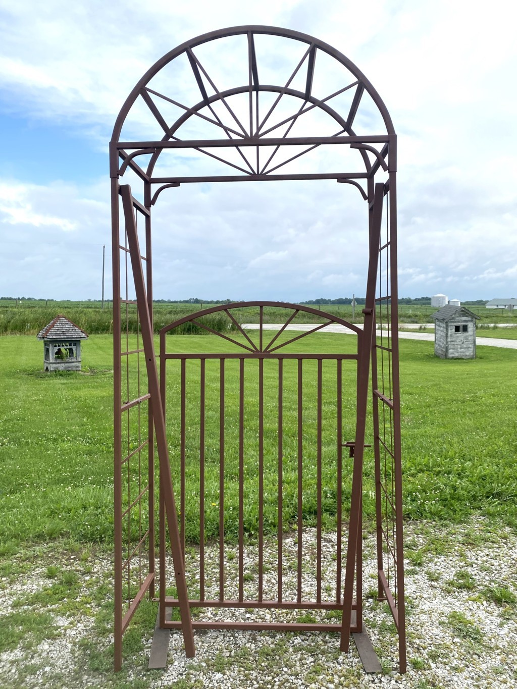 Tall Metal Sunburst Arbor Gate Entrance - 48"w x 108"t Arch