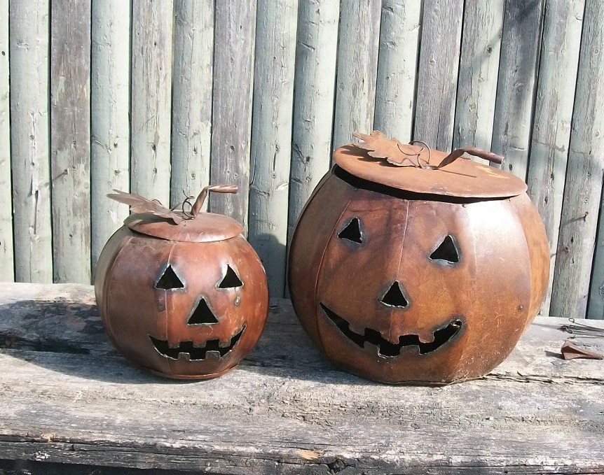 The OLE Rusty Metal Pumpkin - Three Sizes to Decorate