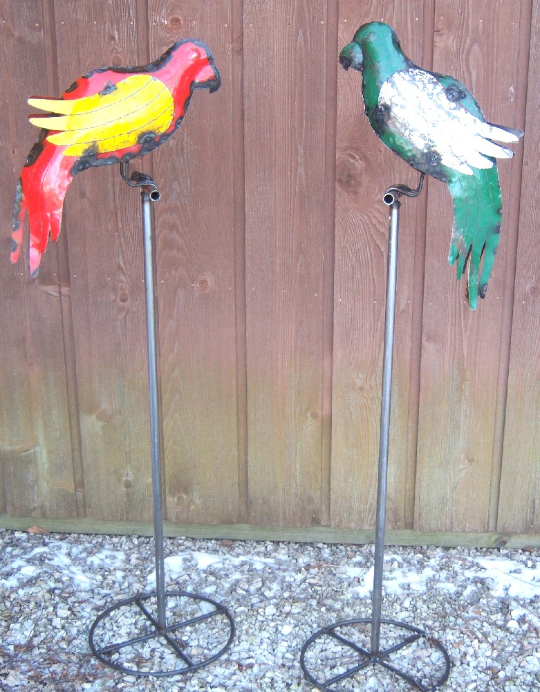 Tin Parrot on a Stand