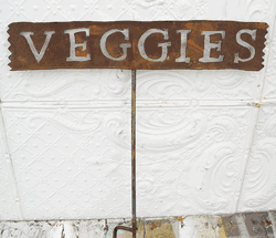 Veggies Tin Sign - Vegetable Garden Stake