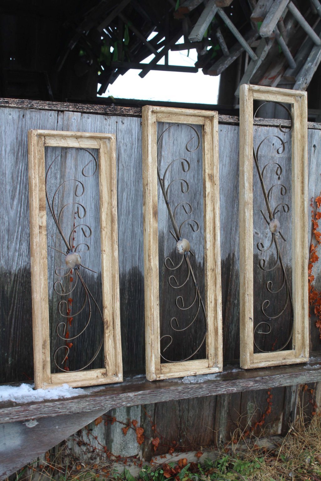 Vintage Wooden Rectangle Wall Decor Hanging wood Frames in 3 Sizes