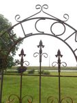Welcome Sign Flower Trellis - Cast Iron Finials