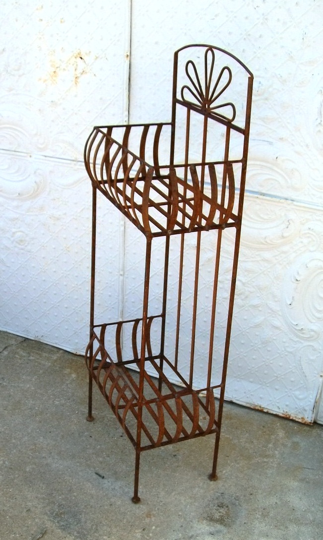 Wrought Iron 2 Tiered Plant Stand - Pot Holder