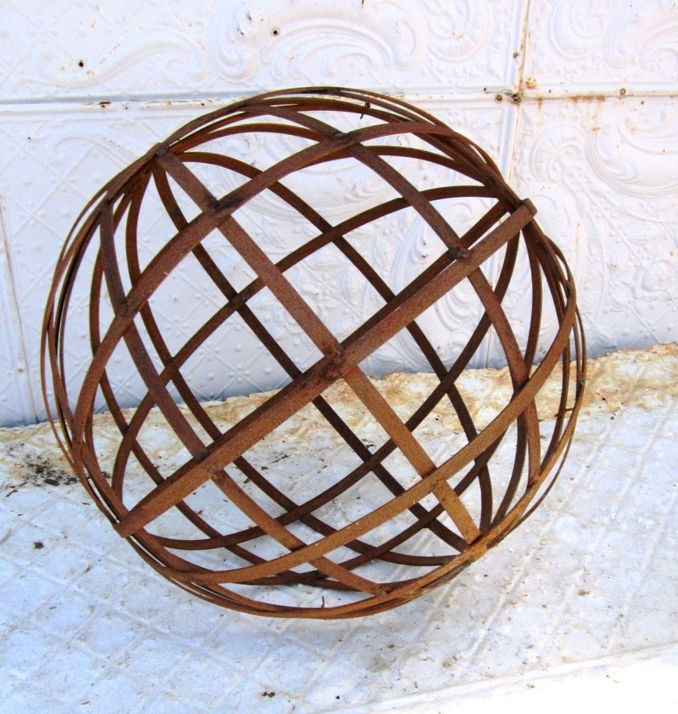 Wrought Iron 24" Metal Strap Ball - Sphere