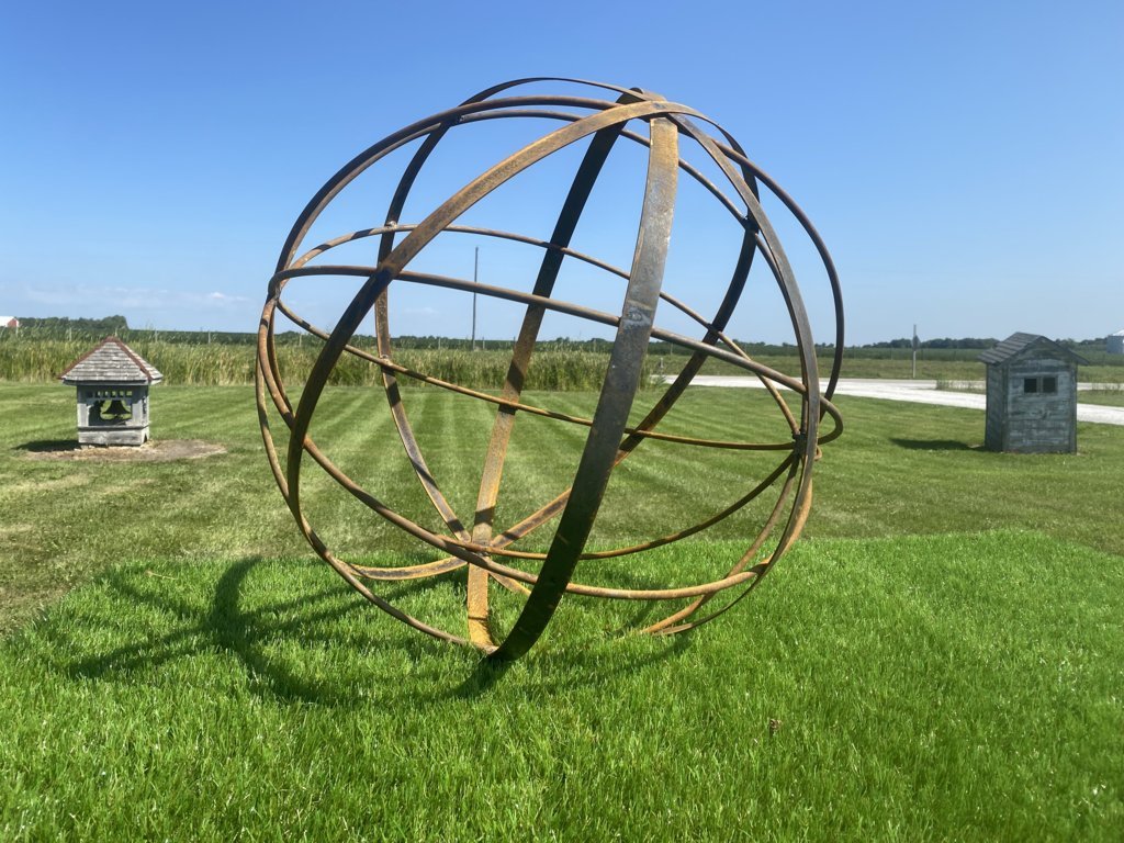 Wrought Iron 24" Strap and Rod Garden Ball