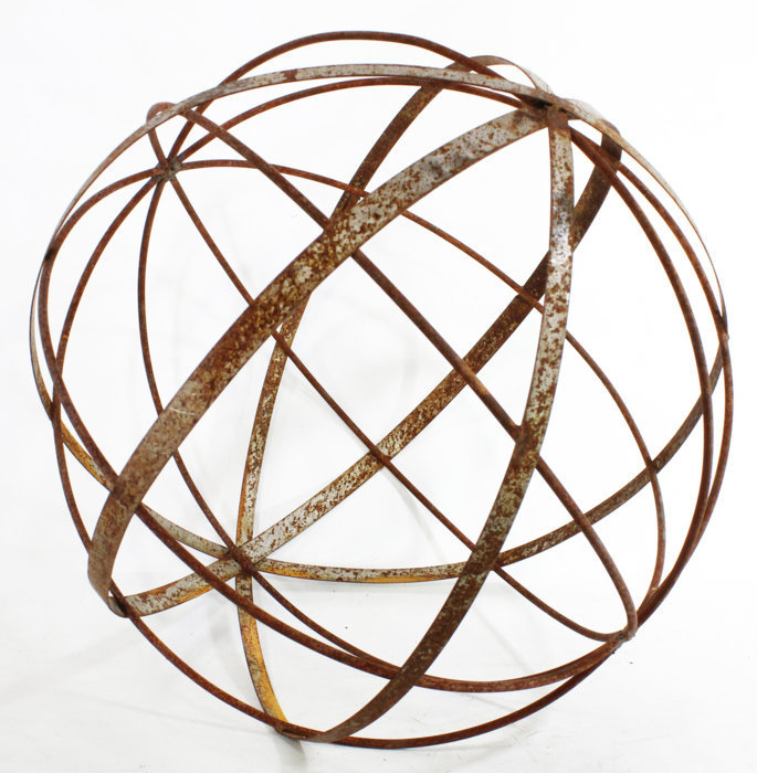 Wrought Iron 24" Strap and Rod Garden Ball