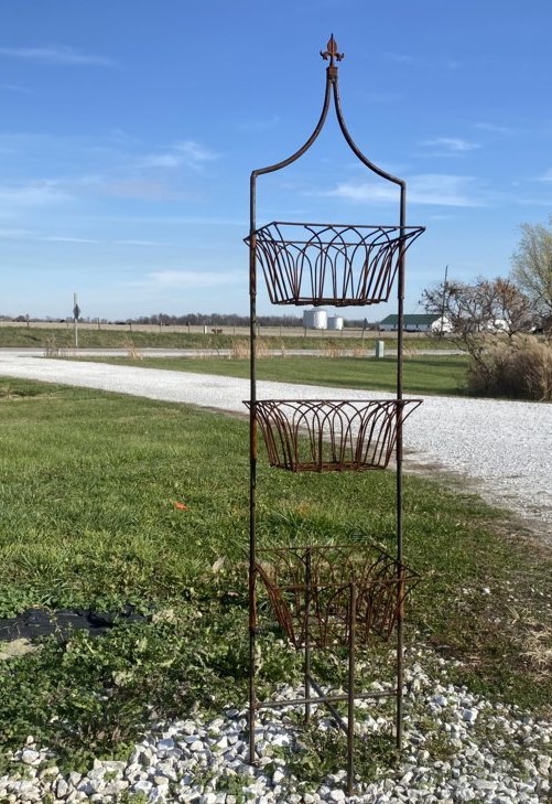 Wrought Iron 3 Tiered Basket Decorative Container