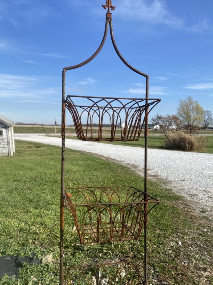 Wrought Iron 3 Tiered Basket Decorative Container