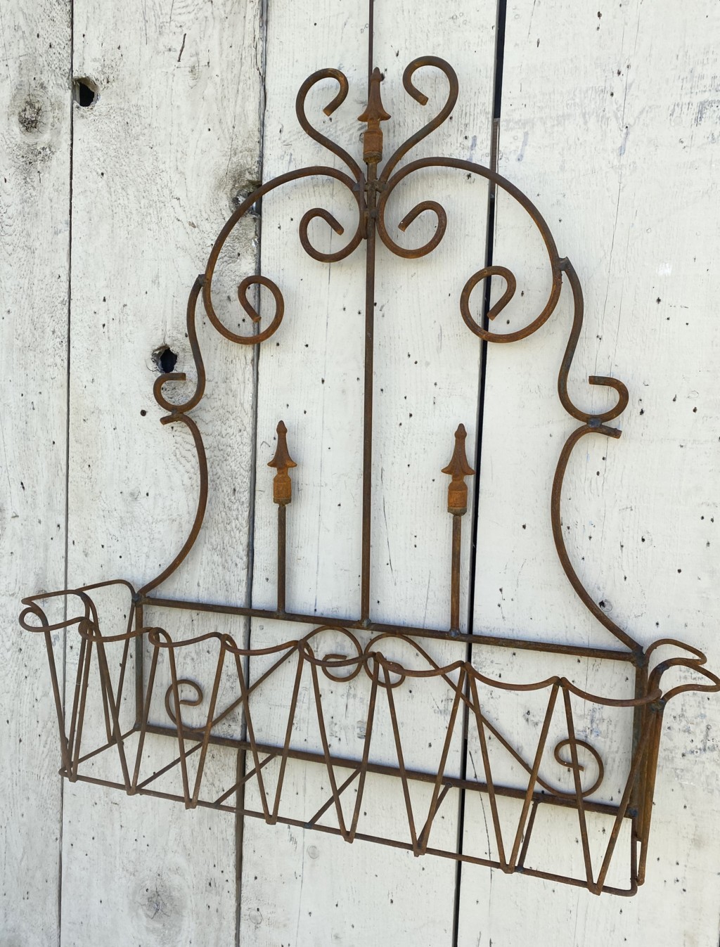 Wrought Iron 33" Spear Fence Window Box - Wall Planter