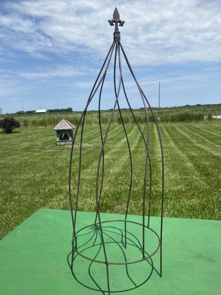 Wrought Iron 37" Twist Obelisk Trellis - Plant Topiary