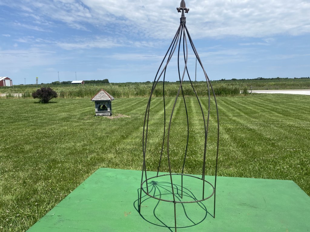 Wrought Iron 37" Twist Obelisk Trellis - Plant Topiary