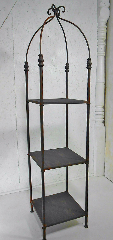 Wrought Iron 66" Plant Stand Three-Tier Shelf