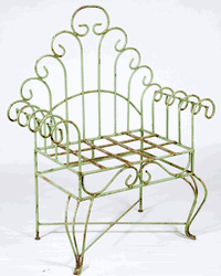 Wrought Iron 8 Spin Bench - Exterior and Outdoor Furniture