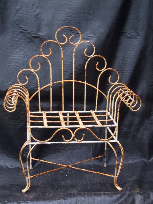 Wrought Iron 8 Spin Bench - Exterior and Outdoor Furniture