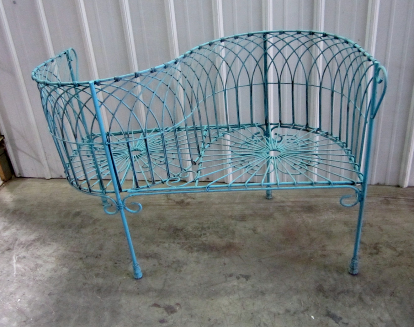 Wrought Iron French Courting Bench - Metal Seating