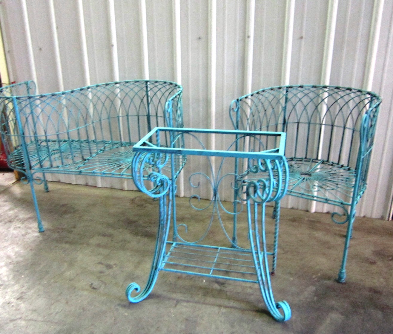 Wrought Iron French Courting Bench - Metal Seating