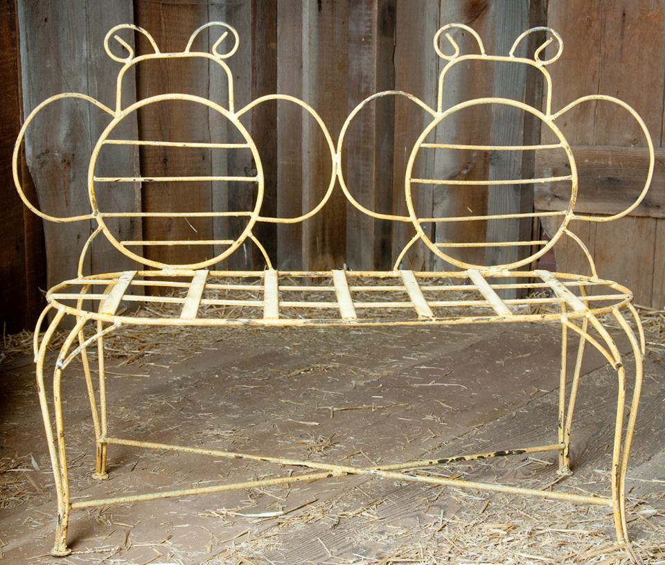 Wrought Iron Bumble Bee Bench - Kids