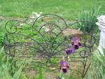 Wrought Iron Butterfly Bench - Flower Garden Park Bench