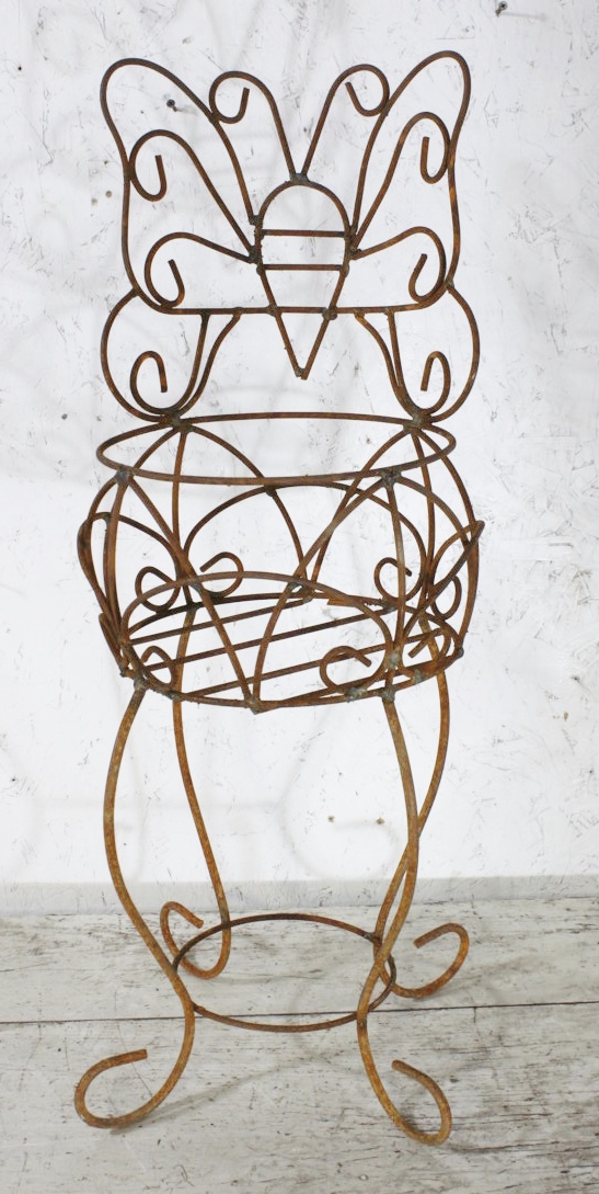 Wrought Iron Butterfly Potting Chair Decorative Container