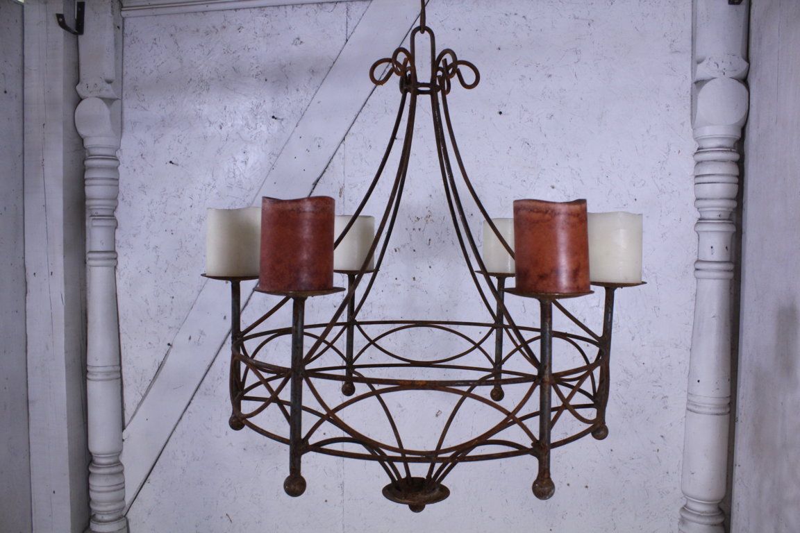 Wrought Iron Cassie Chandelier Candle Lighting Candelabra