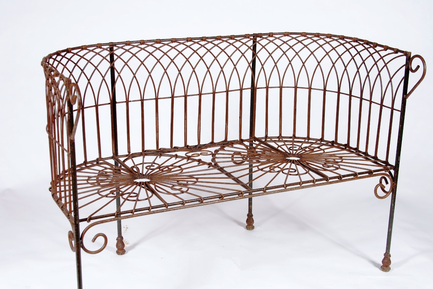 Wrought Iron Cathedral Bench - Heavy Metal Seating