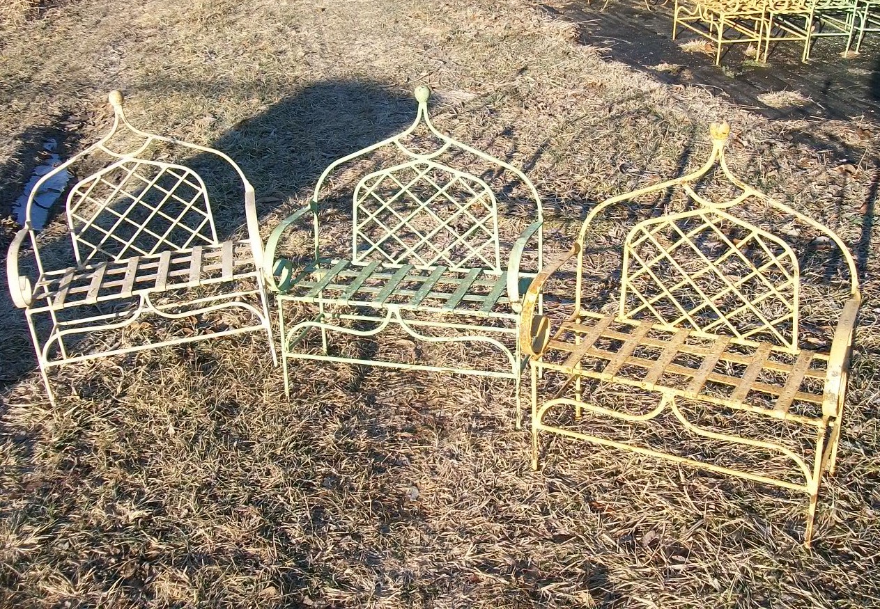 Wrought Iron Child's Ball Bench