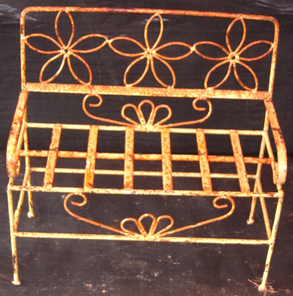 Wrought Iron Small Child's Butterfly Bench Patio Furniture