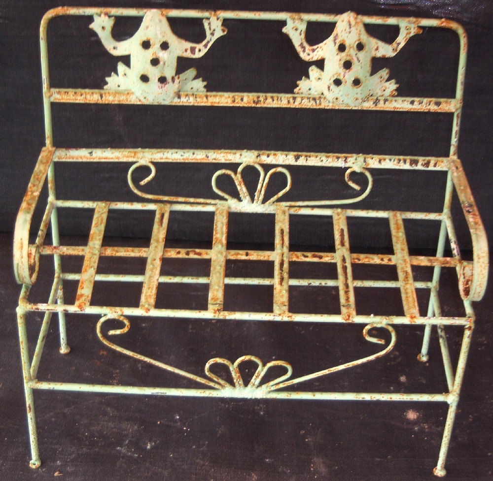 Wrought Iron Small Child's Butterfly Bench Patio Furniture