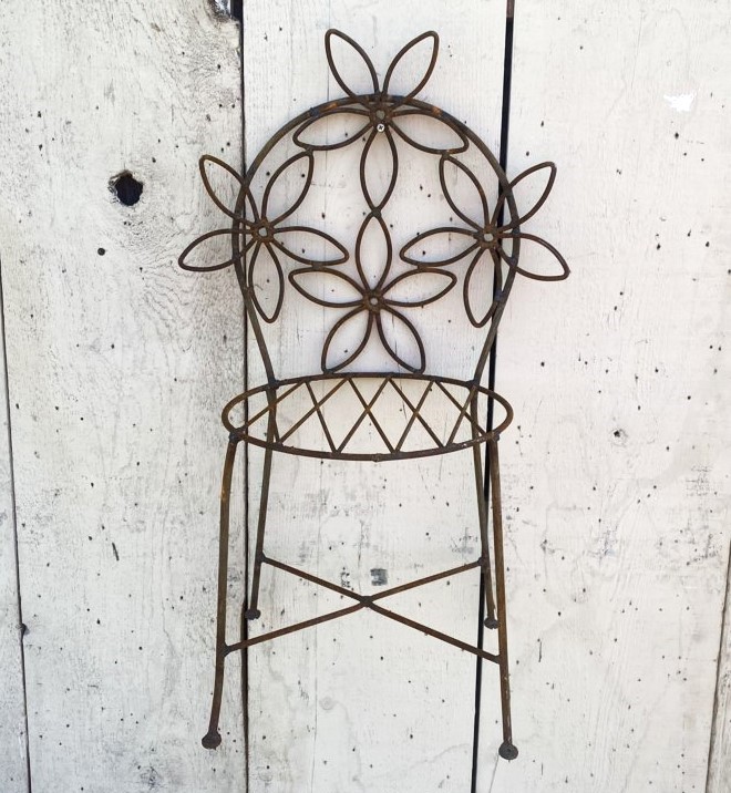 Wrought Iron Small Daisy Chair Patio Furniture
