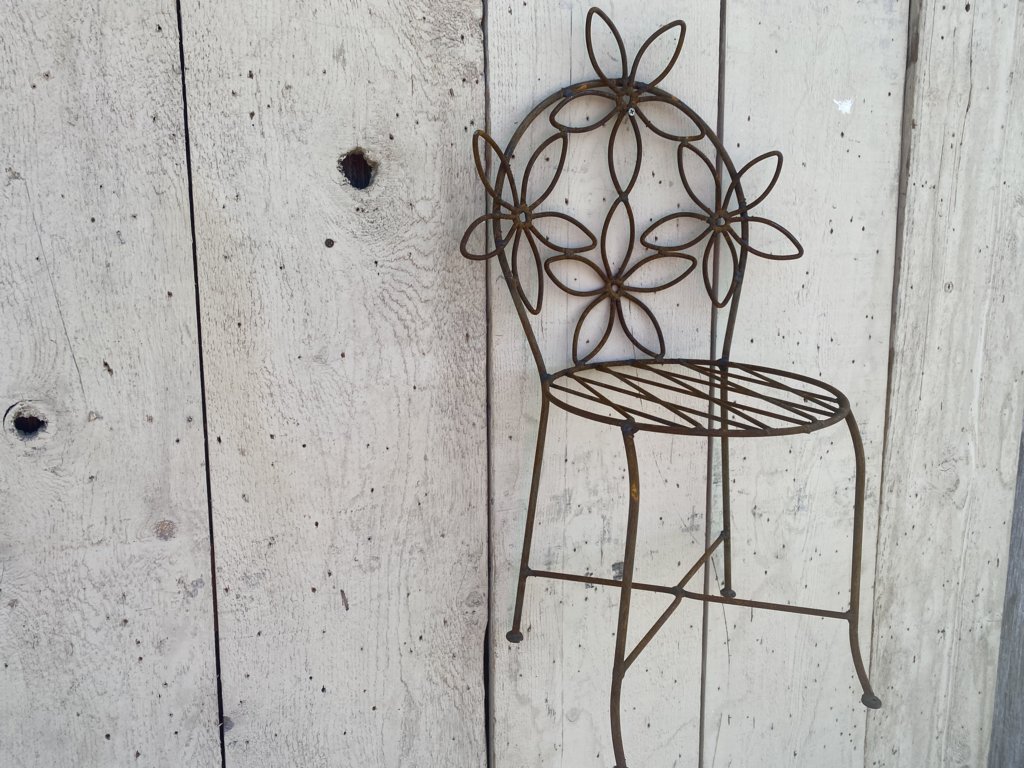 Wrought Iron Small Daisy Chair Patio Furniture