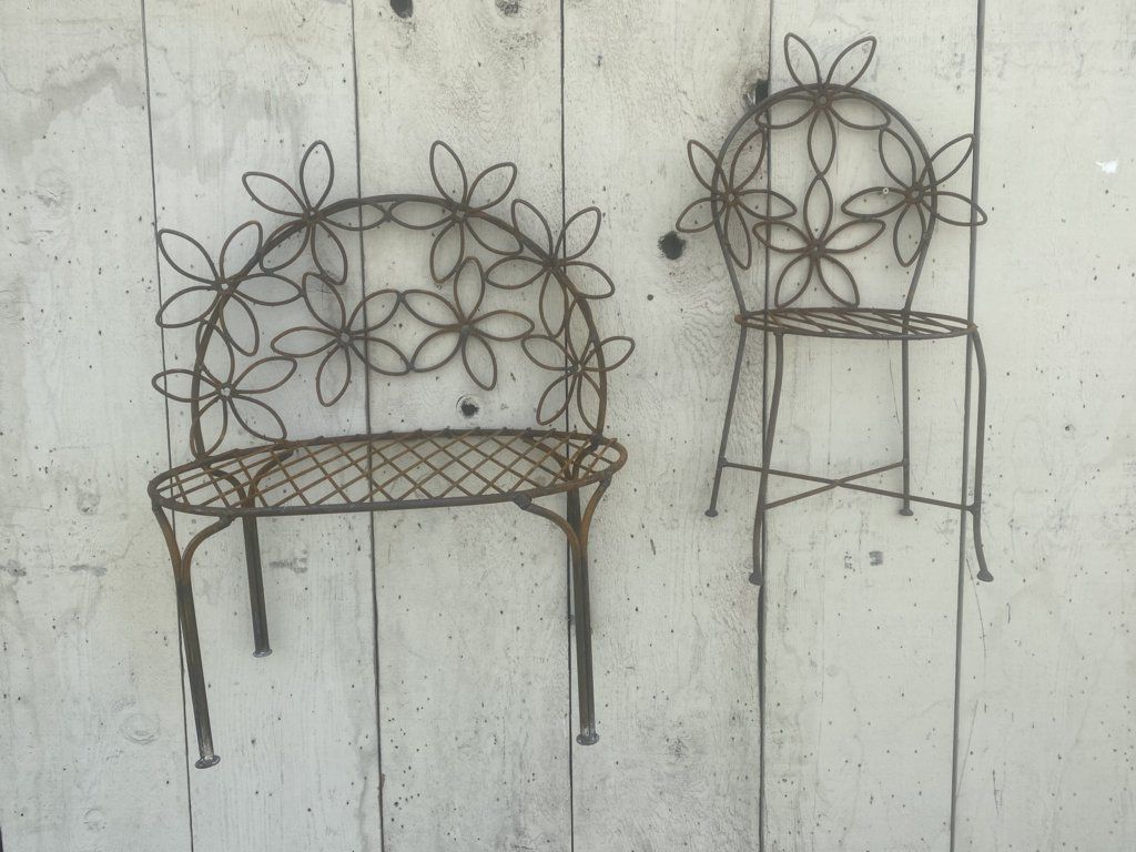 Wrought Iron Small Daisy Chair Patio Furniture